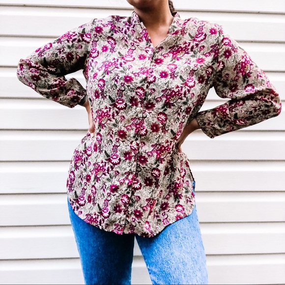 White Stag | Tops | White Stag Floral Sheer Blouse | Poshmark